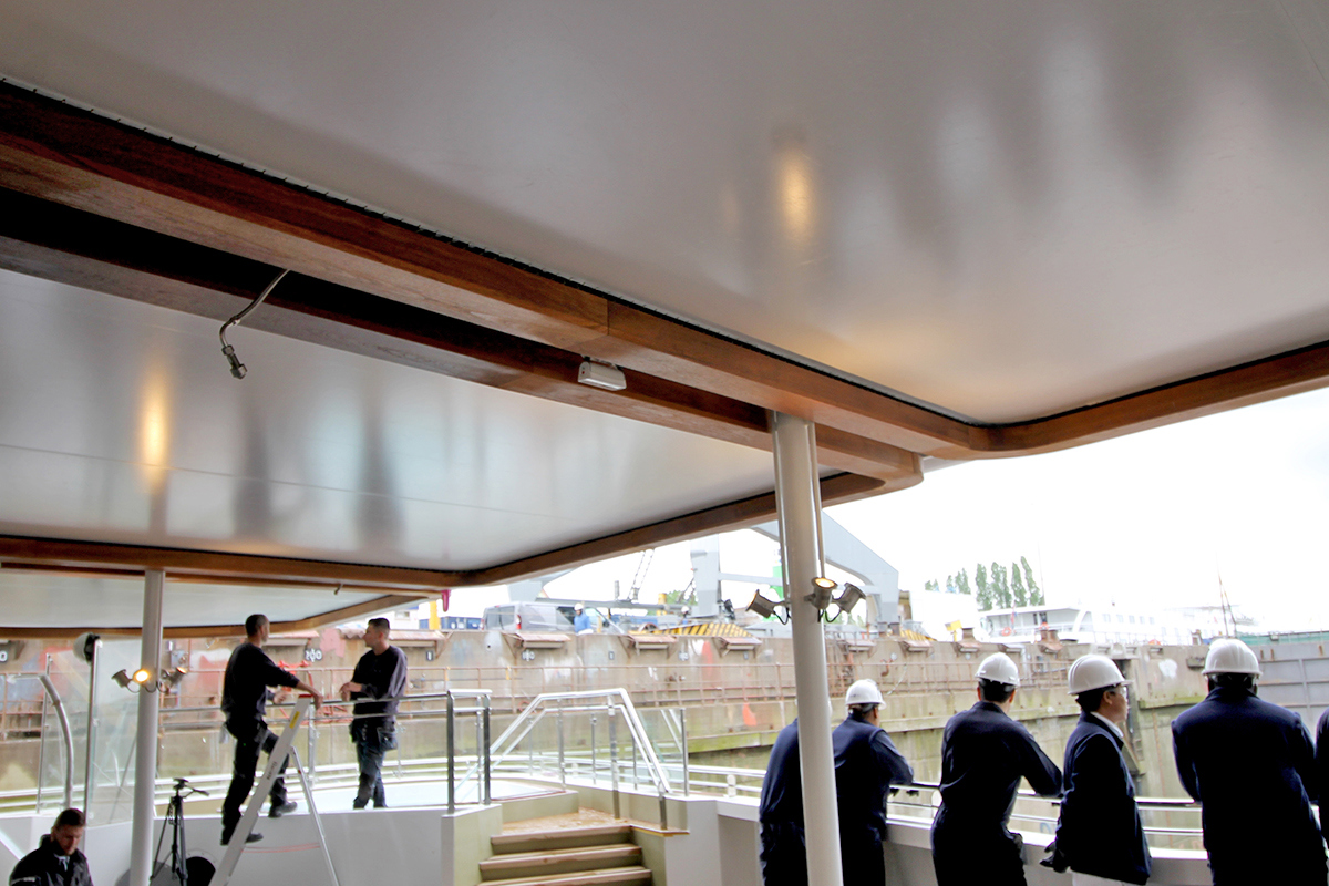 Tensed roofs CelebrityFlora cruise ship